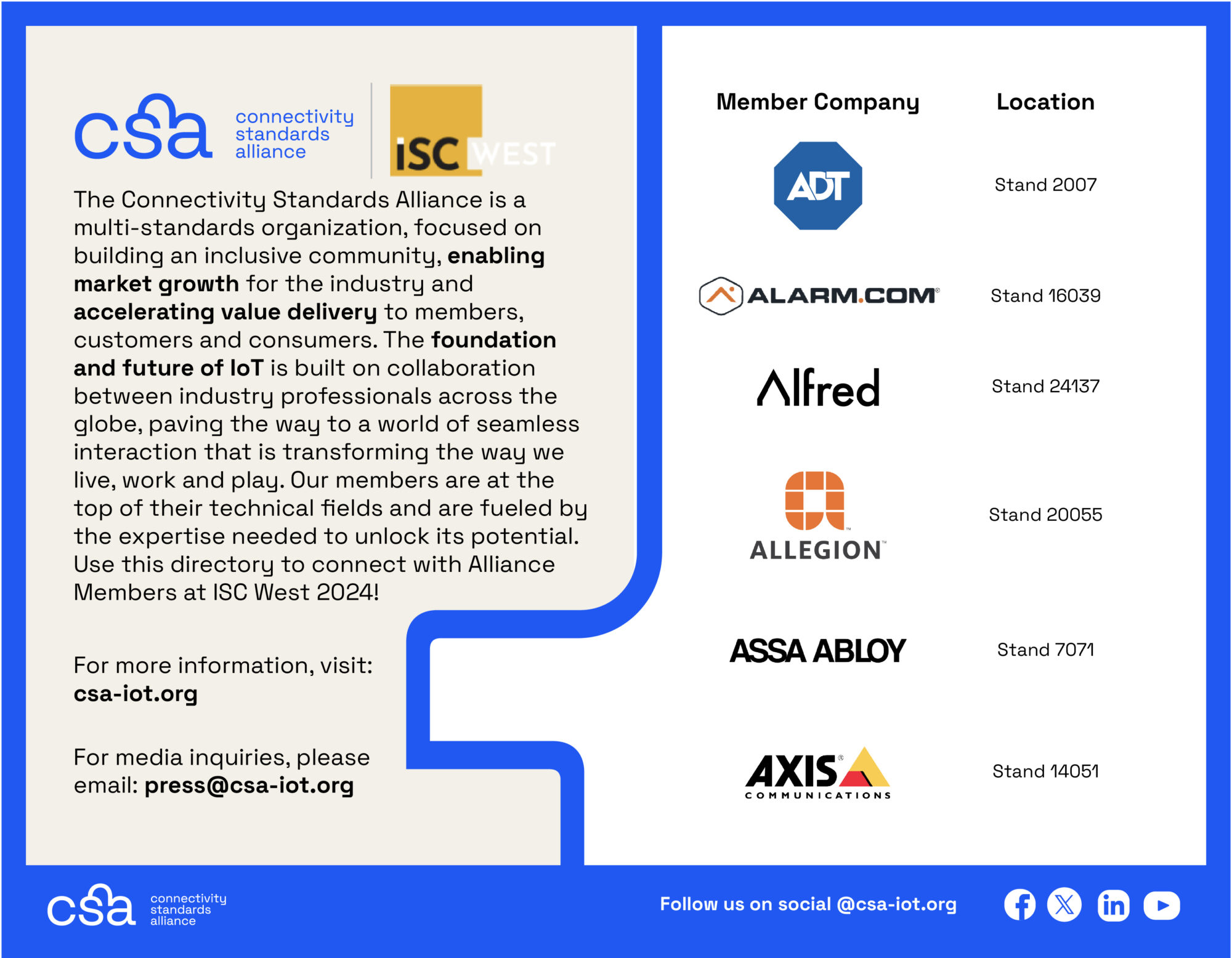 Alliance Member Map - ISC West 2024 - CSA-IOT